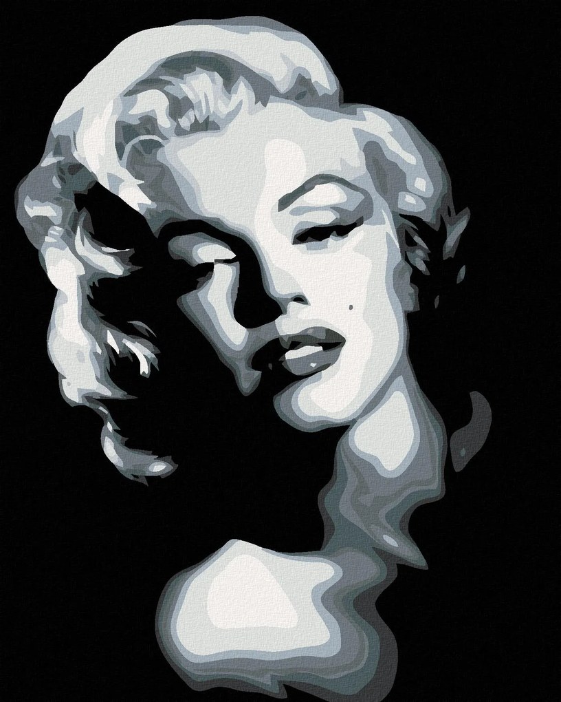Diamantové malování diamondi - černobílá marilyn, 40x50 cm, vypnuté plátno na rám