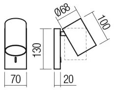 Redo 01-3420 Corinth, zlaté nástěnné svítidlo s vypínačem, 1x7W GU10, ø6,8cm, výška 13cm