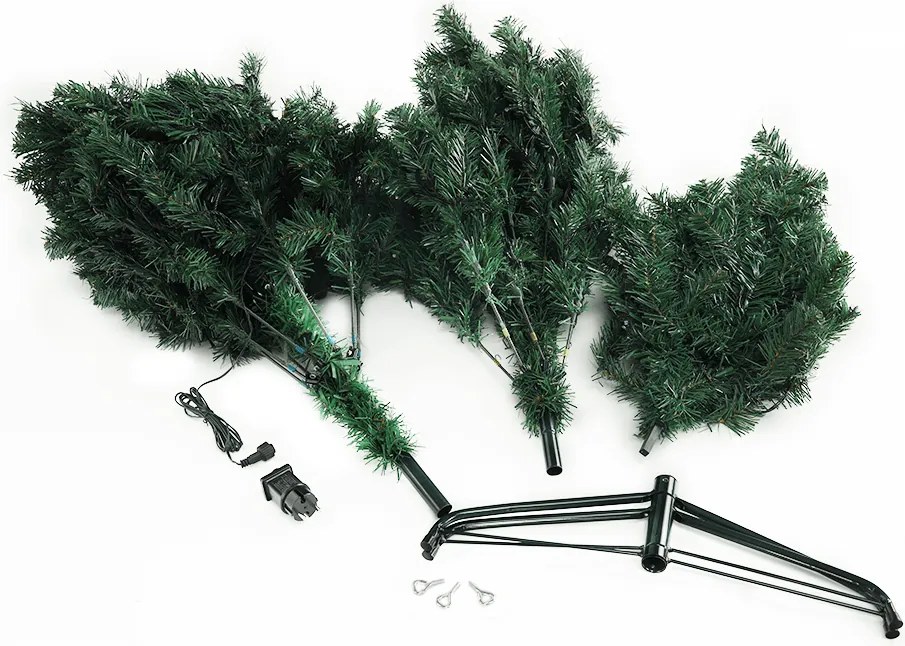 Vánoční stromek se světýlky, zelená, 180 cm, LED450, CHRISTMAS TYP 5
