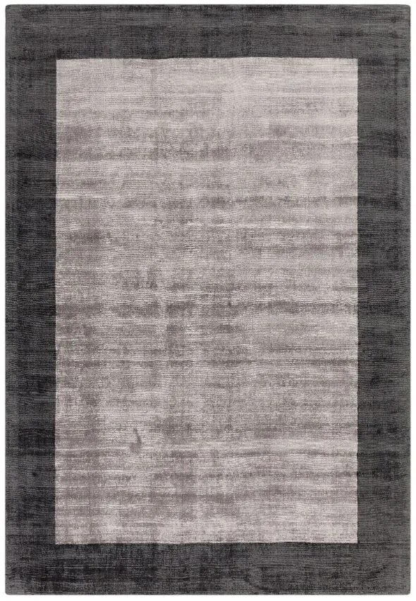 Černý  koberec Ife Border Charcoal Silver Rozměry: 200x200 cm