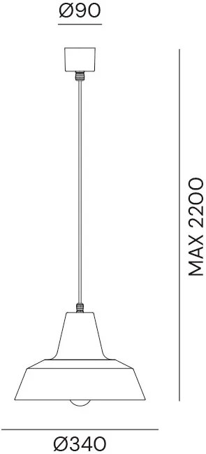 Il Fanale Officina, závěsné industriální svítidlo, 1x15W E27, prům. 34cm