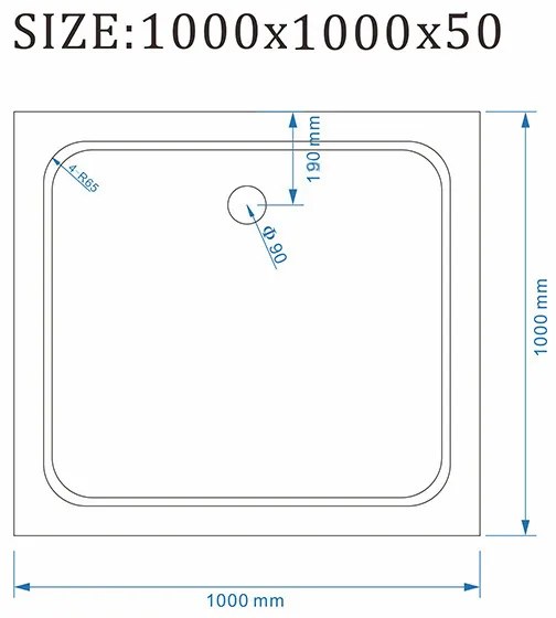 BPS-koupelny Čtvercový sprchový kout HYD-SK93C 100x100 chrom/transparent + vanička HYD-SSV-ST06A černá