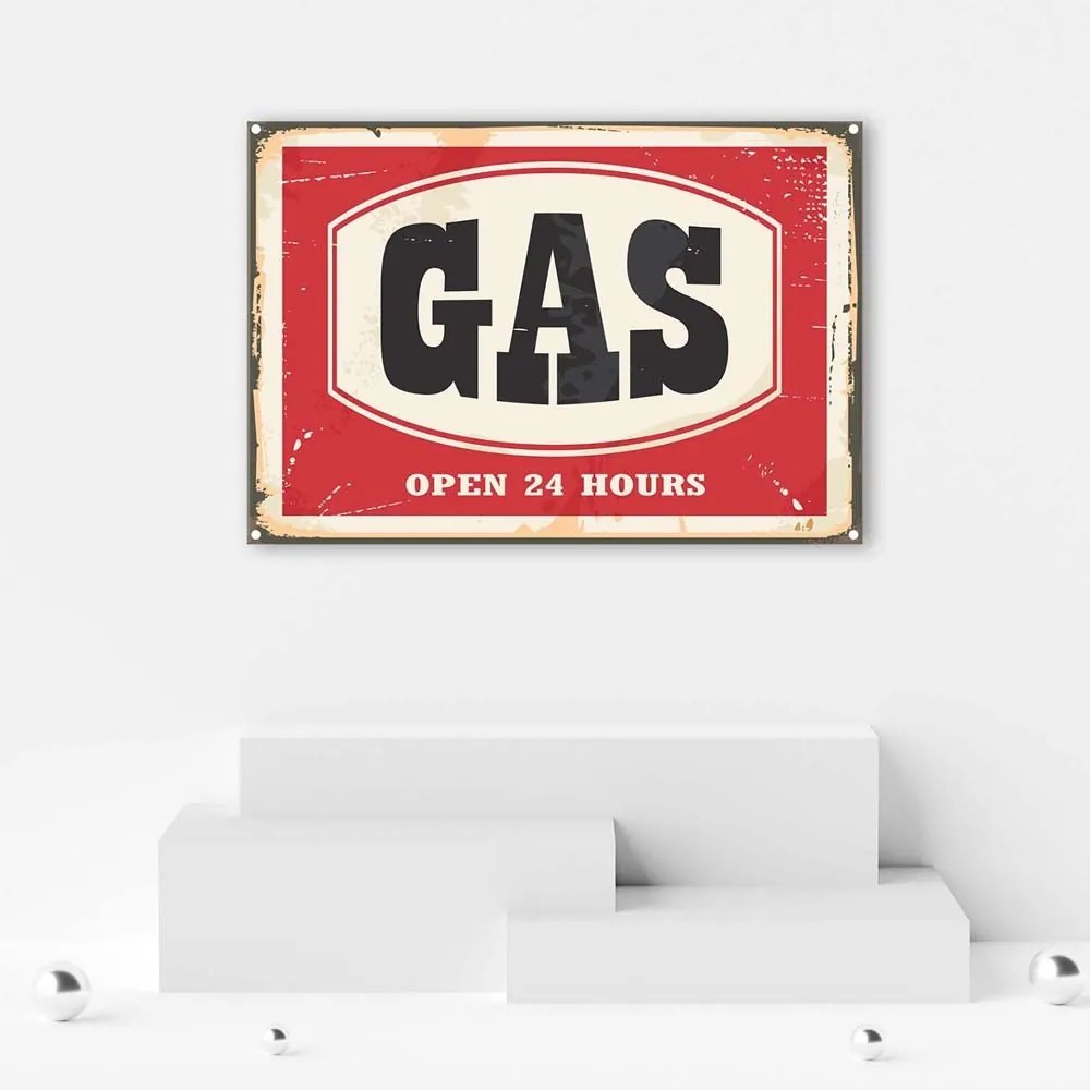 Gario Obraz na plátně Cedule retro plynová Rozměry: 60 x 40 cm