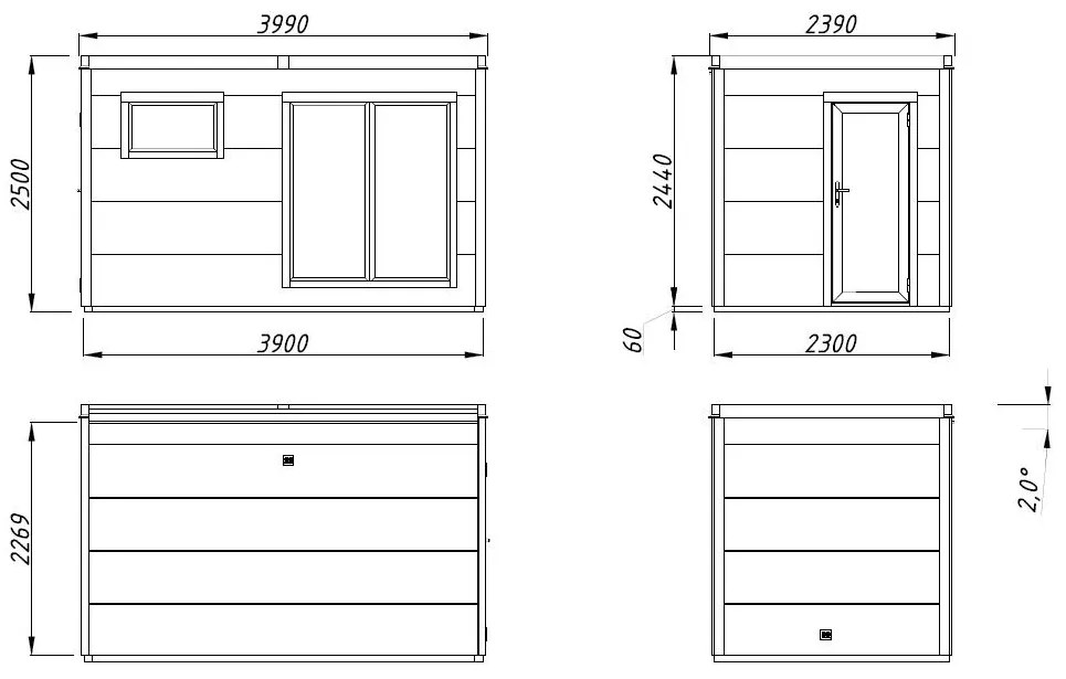 Sauna PALMAKO GRACE 8,2 m² outdoor Barva: Přírodní neošetřené dřevo