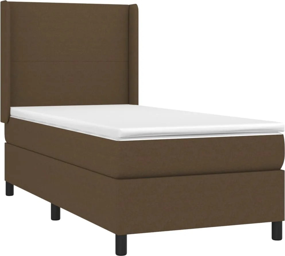 Box spring postel s matrací a LED tmavě hnědá 80x200 cm textil 3138112