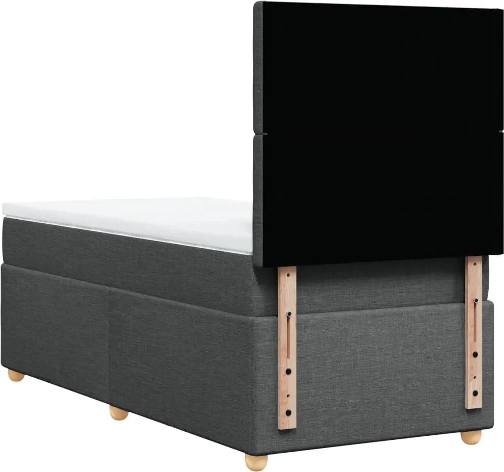 Box spring postel s matrací tmavě šedá 90x200 cm textil 3291178