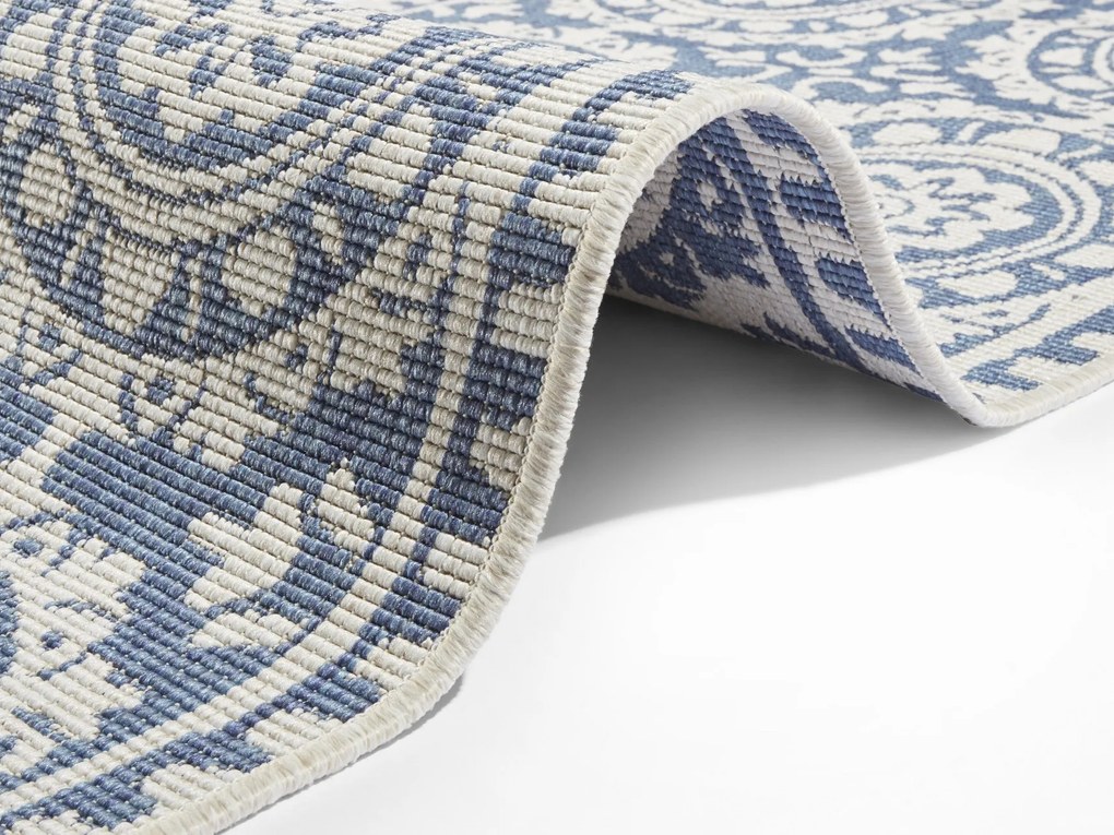 Hanse Home, Běhoun Twin Supreme 104130 Blue/Cream – na ven i na doma, 80x350, modrá, chodba / předsíň
