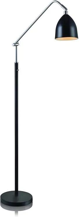 Markslojd 105023 FREDRIKSHAMN - Polohovací stojací lampa do obýváku v černé  barvě, výška 152cm | BIANO
