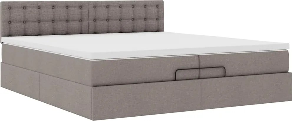 Osmanský rám postele s matracíes taupe 200x200cm textil 3312503