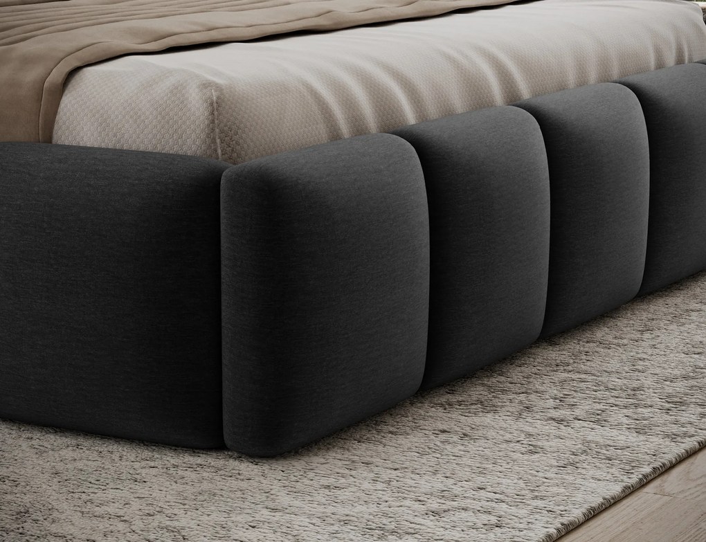 Postel Edvige + Dřevěný rám + plynový výtah + kontejner 160x200