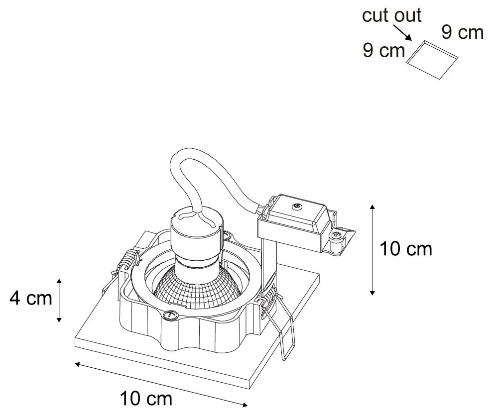 Sada 6 moderních zapuštěných bodových světel béžová GU10 50mm otočná a naklápěcí - Qure