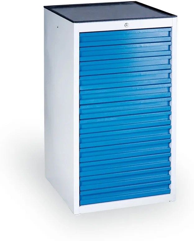 Přístavný dílenský zásuvkový kontejner na nářadí GD, 12 zásuvek, 1100 x 570 x 590 mm, modrá