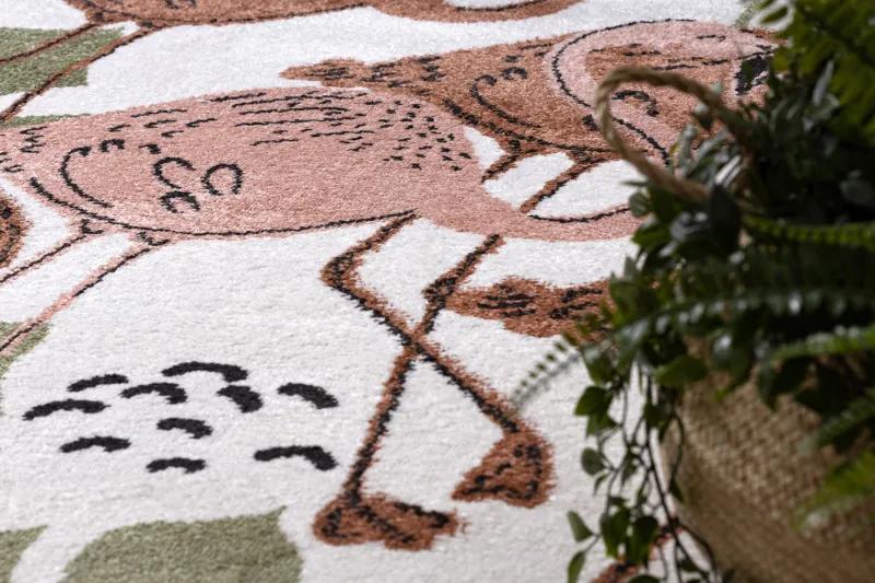 Dywany Łuszczów Dětský kusový koberec Fun Flami Flamingos cream - 80x150 cm