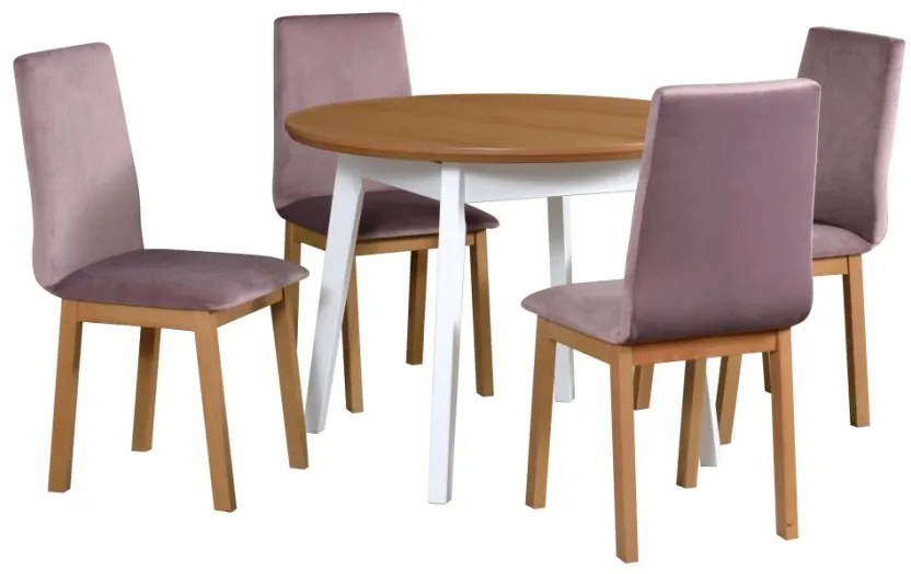 Jídelní stůl OSLO 4 + doprava zdarma deska stolu bílá, podstava stolu černá, nohy stolu bílá