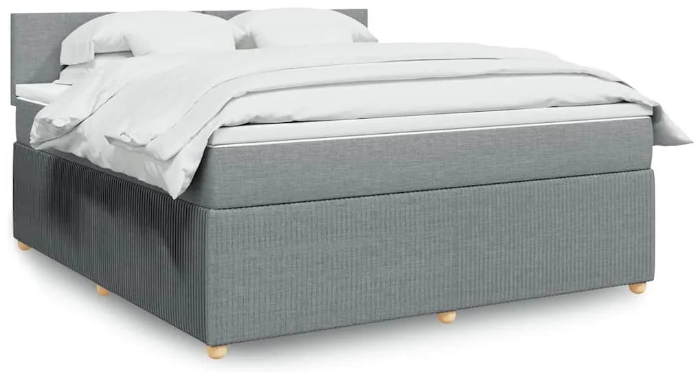 Box spring postel s matrací světle šedá 180 x 200 cm textil 3287528