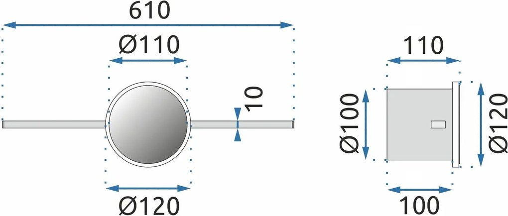 Toolight - LED nástěnná lampa nad zrcadlo 60CM APP849-1W, černá, OSW-07881