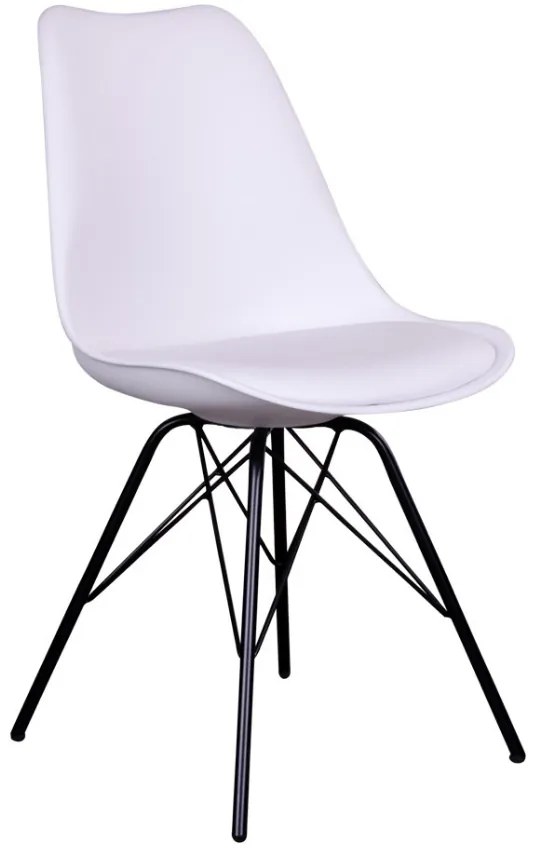 Jídelní židle Nordic Living Marcus, bílá/černá