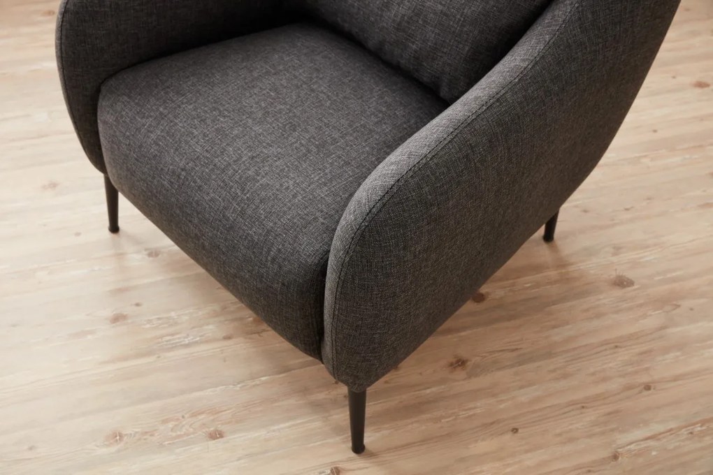 Atelier del Sofa 1-místná pohovka - křeslo Venus 1-Seat - Anthracite, Antracitová