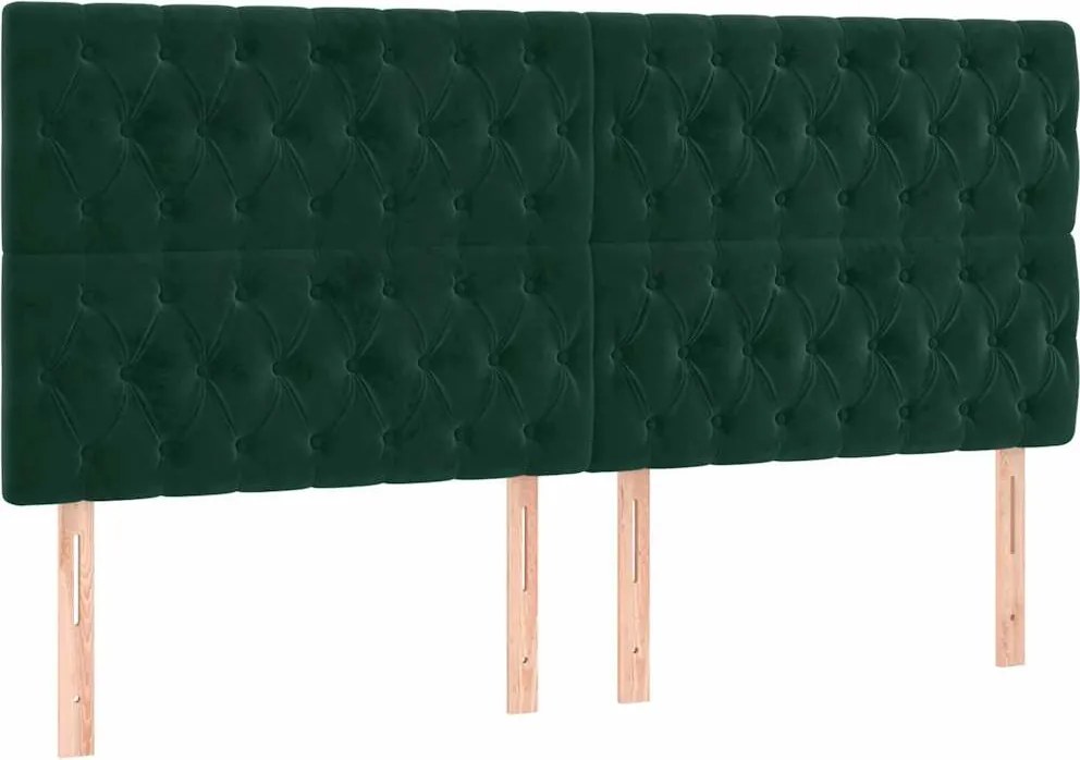 Čelo postele tmavě zelené 180x7x118/128 cm sametové 3116731