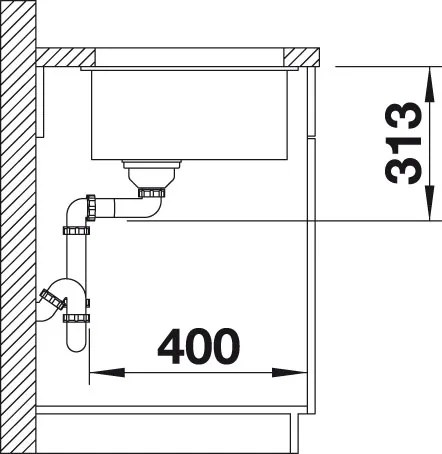 Granitový dřez Blanco SUBLINE 320-U jasmín s excentrem 513403