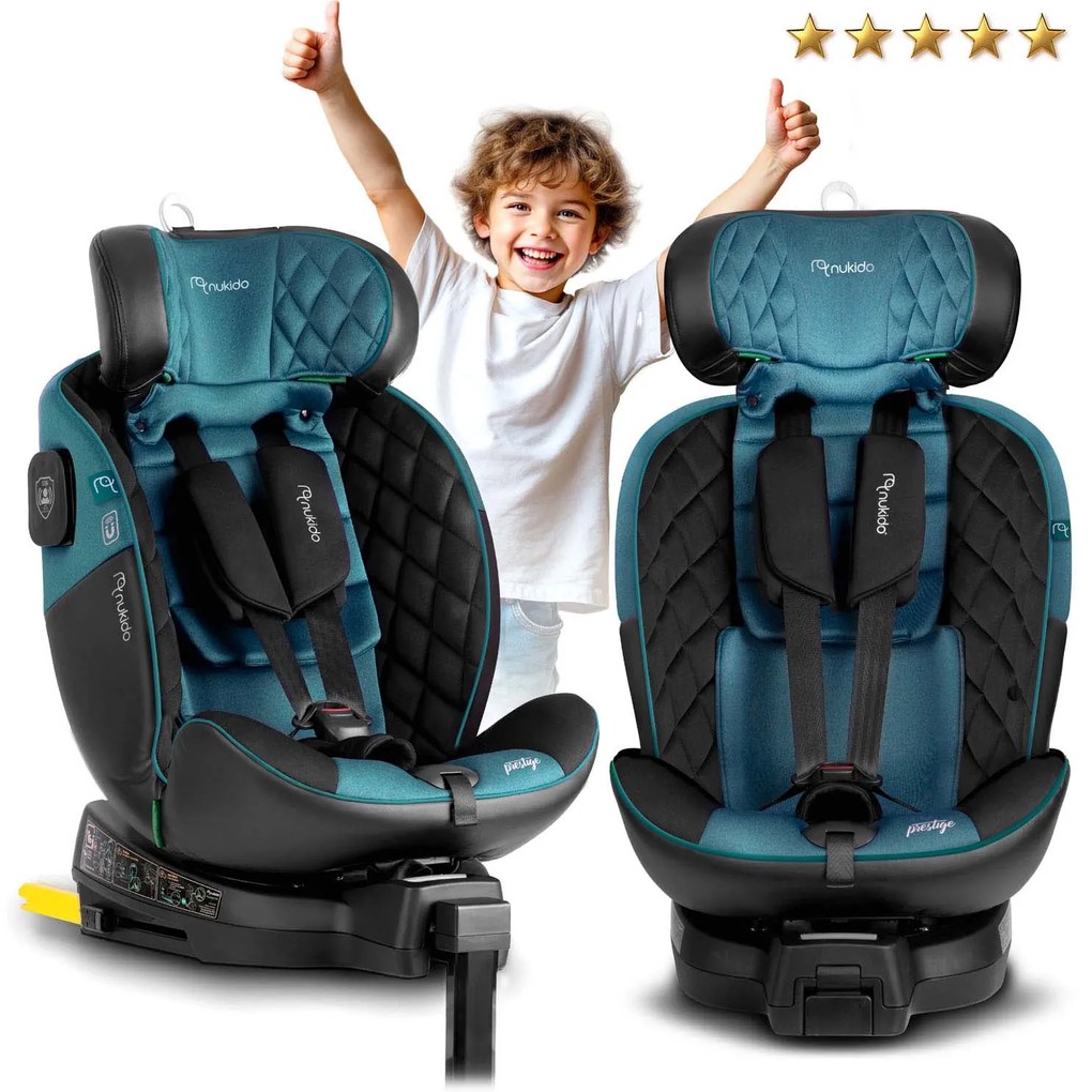 Dětská autosedačka Nukido Prestige Line černá-modrá 0-36 kg ISOFIX