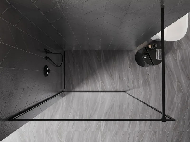 Mexen Kioto-F, sprchová zástěna s rámem 70 x 202 cm, 8 mm čiré sklo, černý profil, 800-070-104-70-00