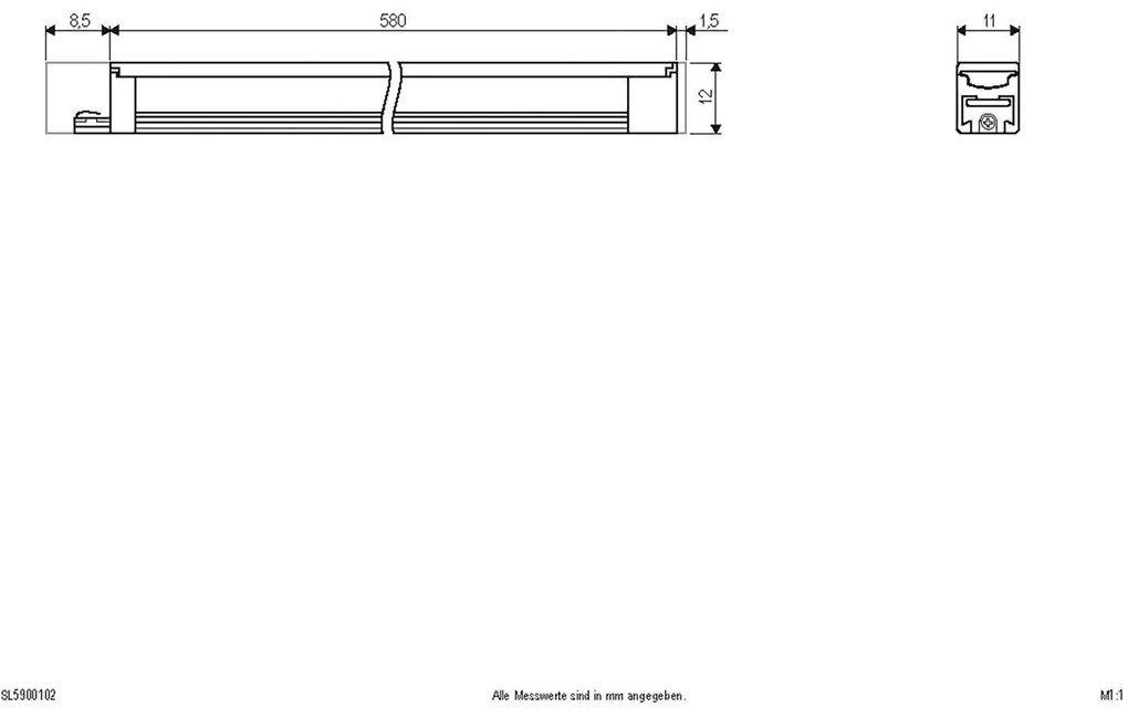 LED přisazené světlo Bordo z hliníku, délka 59 cm