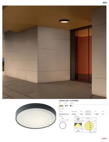Redo 90156 - LED Venkovní stropní svítidlo PONZA LED/18W/230V pr. 30 cm IP65