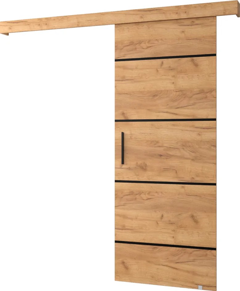 Posuvné dveře, dub craft zlatý/černá/černá, SALDOR 90 4