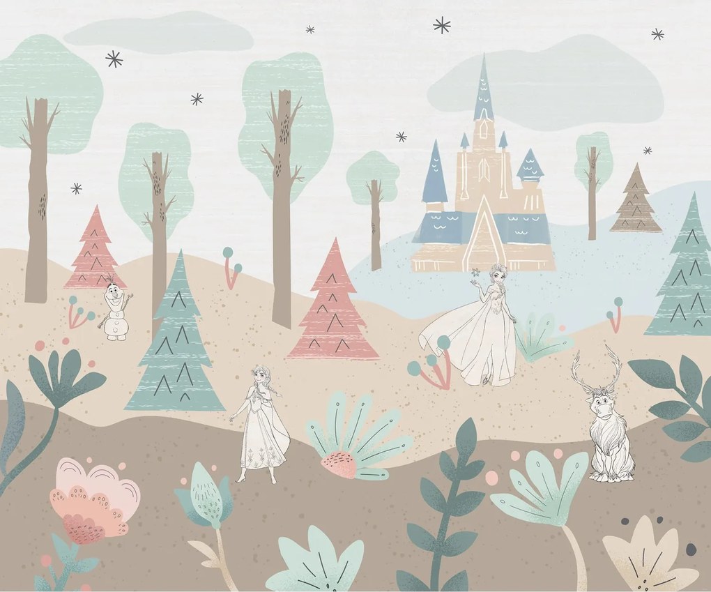 Komar Vliesová fototapeta Disney Frozen Castle Playground 300 x 250 cm