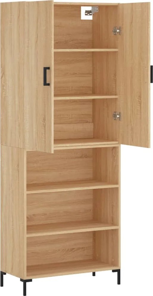 vidaXL Skříň highboard 69,5 x 34 x 180 cm kompozitní dřevo [3196070] Barva: Černá