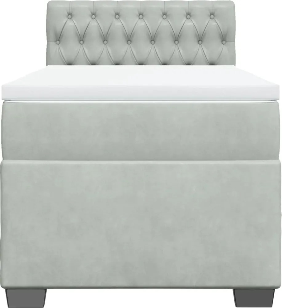 Box spring postel s matrací světle šedá 90x200 cm samet 3288516