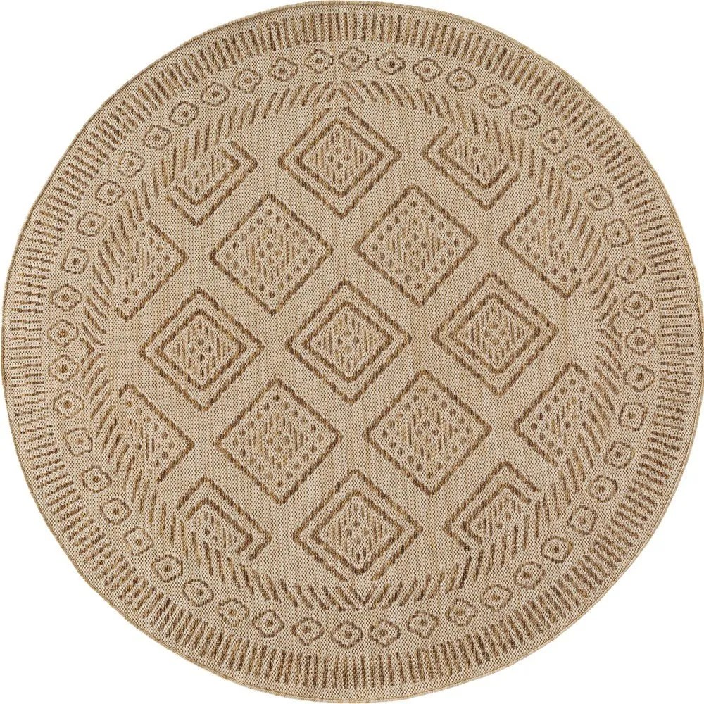 Béžový kulatý vnitřní a venkovní koberec ø 80 cm Mira 1452 – Ayyildiz Carpets
