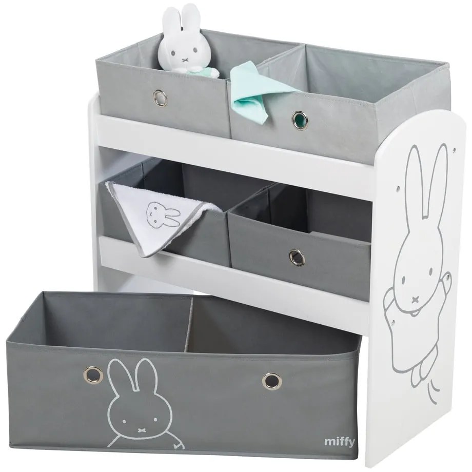 Bílý/šedý dětský organizér na hračky 63,5x29,5x60 cm Miffy – Roba