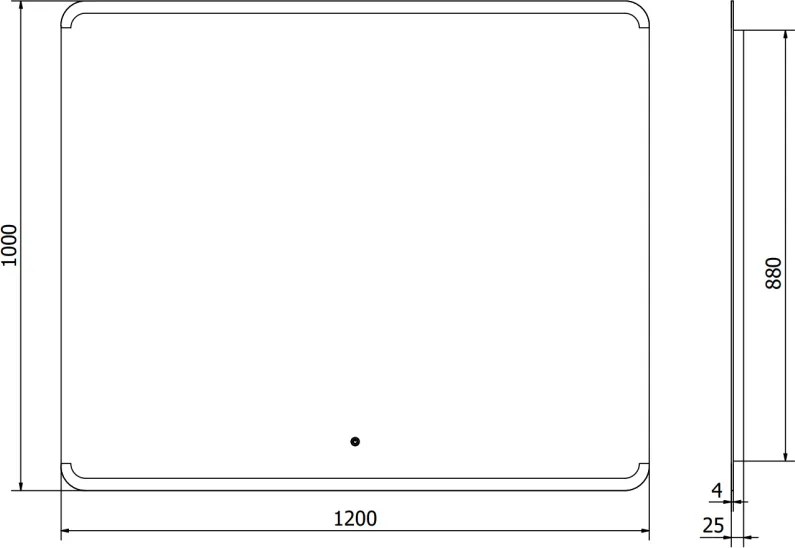 Mexen Nida, LED koupelnové zrcadlo s podsvícením 120x100 cm, 6000K, ochrana proti zamlžování, 9806-120-100-611-00