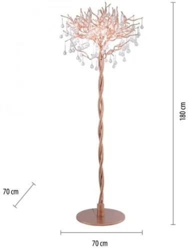 Paul Neuhaus 232-11 - Stojací lampa ICICLE 5xG9/40W/230V měděná