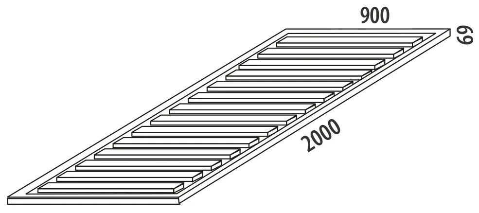 Bukový rošt v rámu Domestav č.237 Materiál: Buk, Specifikace: 90x200