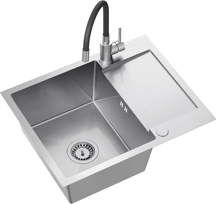 Kuchyňský nerezový dřez QUADRON LUKE 116 + OHEBNÁ BATERIE 60x48x20 cm