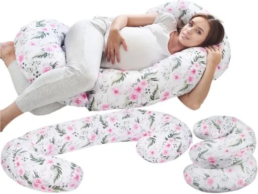 Těhotenský a kojicí polštář BABYMAM PREMIUM 300 cm 3v1 - Květy v zahradě
