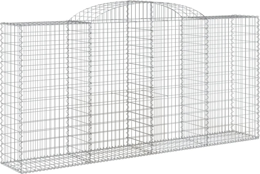 Klenuté gabionové koše 7 ks 300x50x140/160cm pozinkované železo 3146742