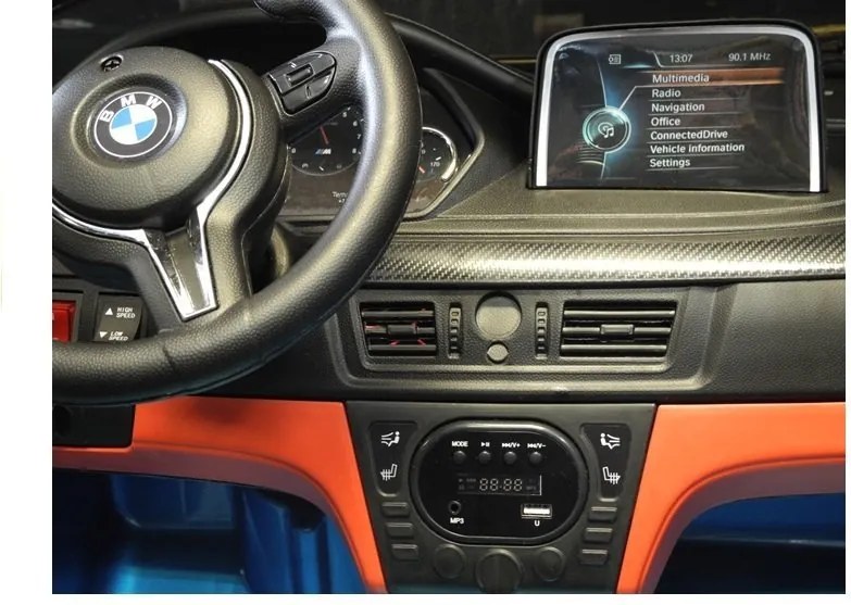 LEAN CARS Elektrické autíčko BMW X6M pro děti červené lakované LED MP3