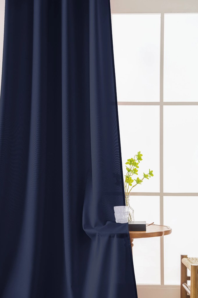 Závěs OXFORD LIGHT 140x250 cm, tmavě modrý Zavěšení: Kovové kroužky