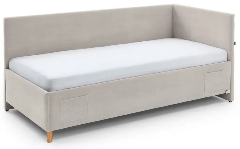 Béžová čalouněná rohová dětská postel bez roštu 90x200 cm Cool – Meise Möbel Biano.cz