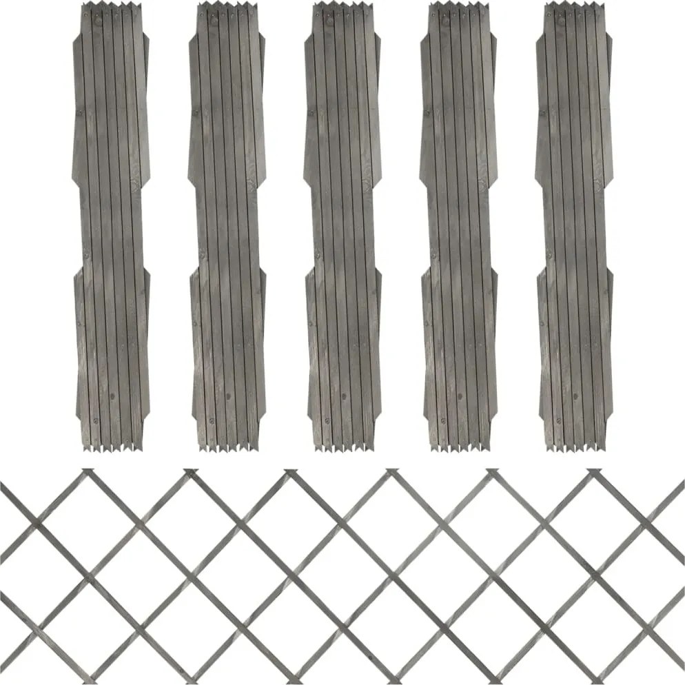 vidaXL Trelážové ploty 5 ks masivní jedlové dřevo 180 x 60 cm [316424] Barva: Šedá