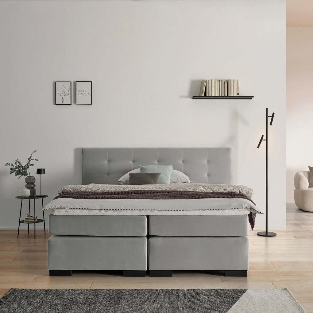 XXXLutz POSTEL BOXSPRING, 180/200 cm, šedá MID.YOU - Online Only postele - 001651000202