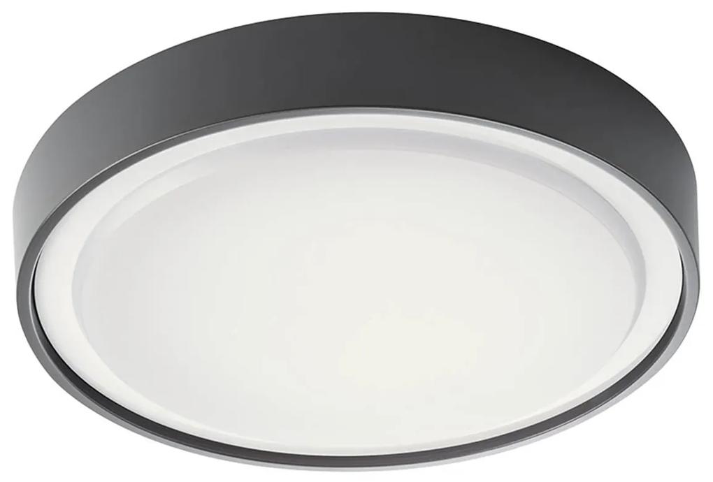 Redo 90155 stropní LED svítidlo Ponza tmavě šedé, 15W, 3000K, ø26cm
