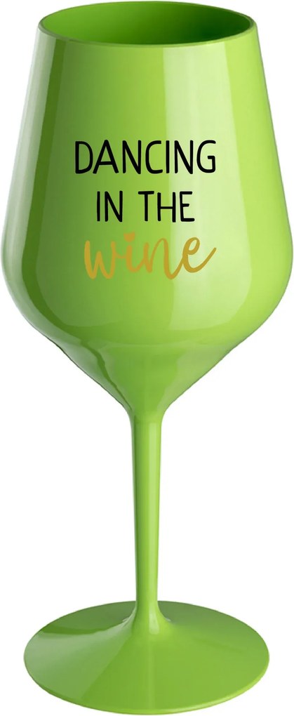 DANCING IN THE WINE - zelená nerozbitná sklenice na víno 470 ml