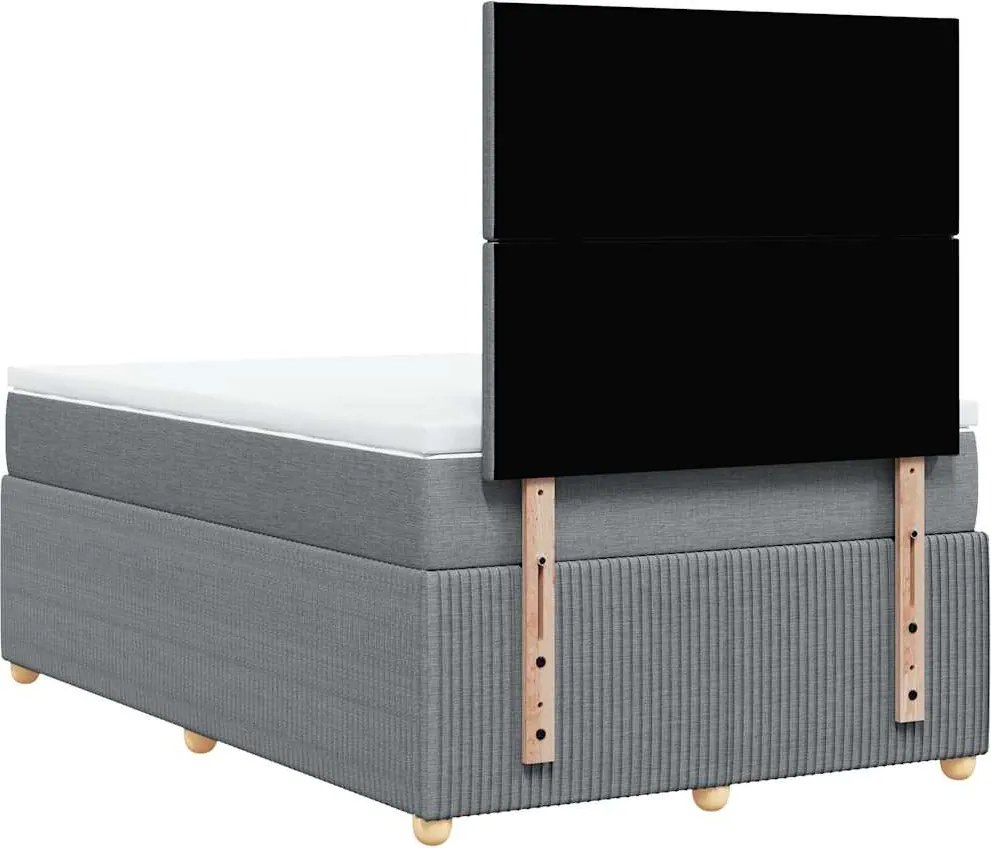 Box spring postel s matrací světle šedá 120 x 200 cm textil 3292016