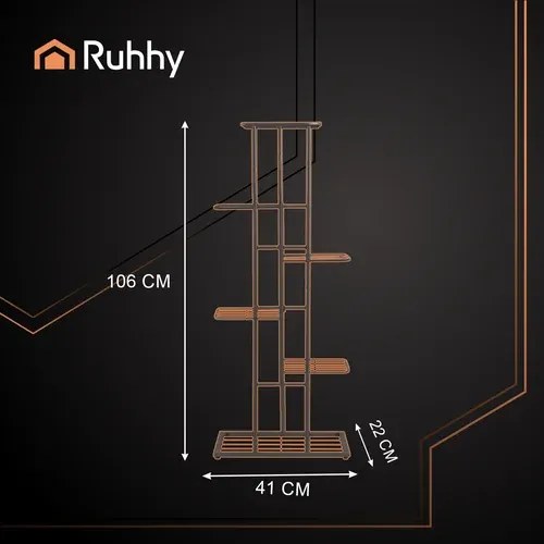 Stojan na květiny Ruhhy - 106 cm - 6 polic - černý