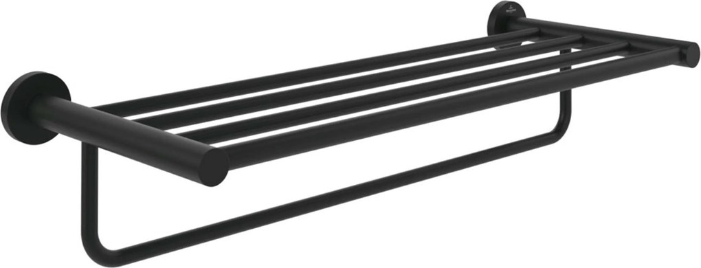 Villeroy & Boch Elements Tender - Držák ručníku s poličkou, délka 60 cm, matná černá TVA151006000K5